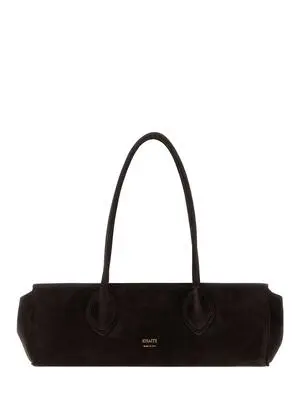 Khaite Donna Suede Shoulder Handbag, 30 Cm - Brown