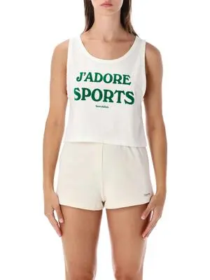 Sporty & Rich Sporty & Rich Graphic Cropped Tank Top Verde