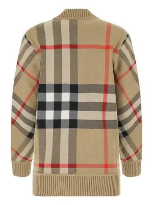 Burberry Burberry Embroidered Knit Cardigan In Polyester & Merino Wool Blend Printed