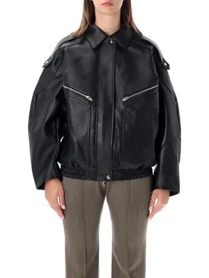 THE FRANKIE SHOP The Frankie Shop Faux Leather Bomber Jacket