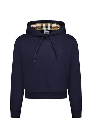BURBERRY Talley Check Hoodie 'navy'