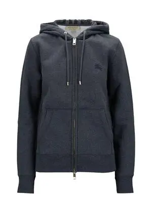 Burberry Clarendon Check Hood Zip Up Hoodie 'grey' Grey