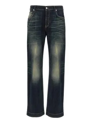 Alexander McQueen Wide Leg Jeans - Blue