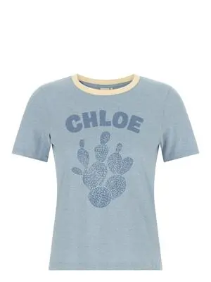 Chloé Graphic Print T-shirt - Blue