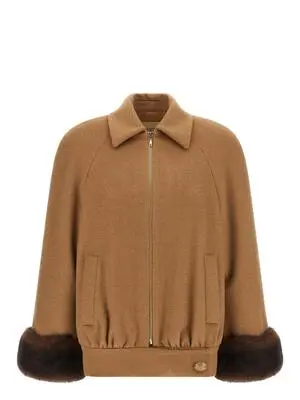 VALENTINO Valentino Garavani Women Valentino Garavani Fur Insert Caban