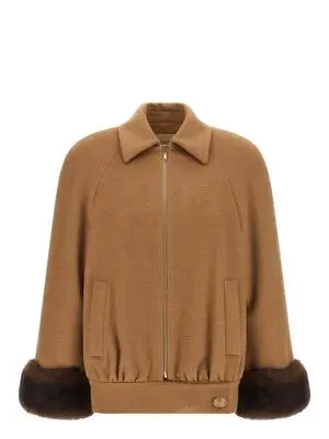 Valentino Garavani Fur Insert Caban - Brown