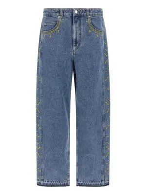 Isabel Marant Étoile Marant 'jorian' Jeans With Embroideries - Blue