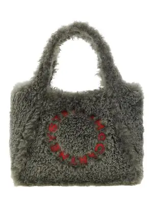 Stella McCartney Shearling Logo Shopping Bag - Gray
