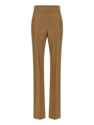 Valentino Garavani Textured Silk Wool Pants - Cream