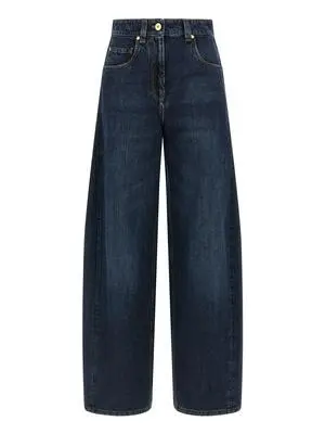 Brunello Cucinelli Wide Barrel Full Lenght' Jeans - Blue