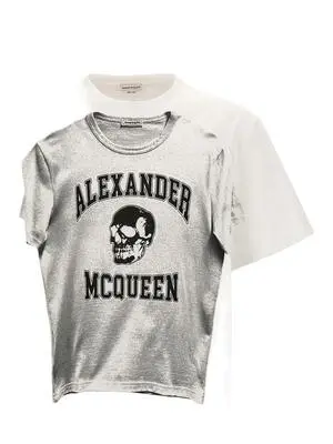 Alexander McQueen Mcqueen Men Logo Print T-Shirt Multicolor
