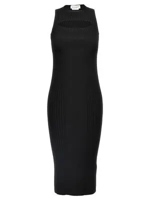 Alexander McQueen Ribbed Knit Dress - Black