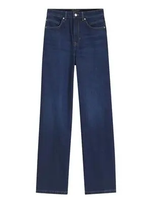 BOSS Wide-leg Jeans In Marble-washed Denim - Blue