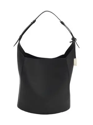 BOSS Leather Bucket Bag With Double-b Monogram Plaque - Black