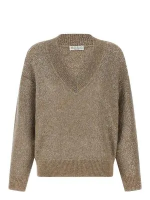 Brunello Cucinelli Dazzling Texture' Sweater - Cream