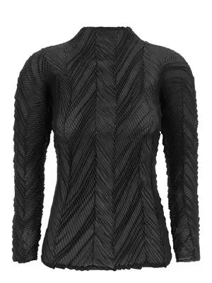 Issey Miyake Zigzag Pleats' Sweater - Black