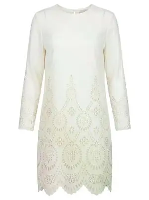 Valentino Garavani Broderie-anglaise Scalloped Dress - White