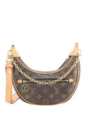 LOUIS VUITTON Loop Handbag Monogram Canvas Hobo Bag - Brown