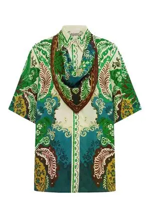 ALEMAIS Florence Botanical-print Shirt Neutrals