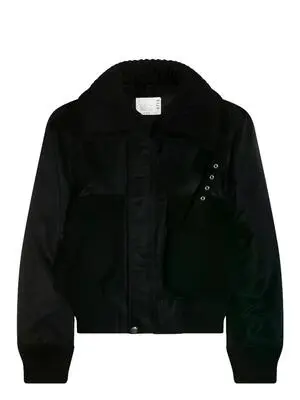 SACAI Ribbed-knit Collar Jacket