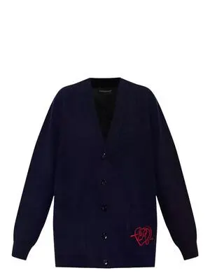 EMPORIO ARMANI Embroidered Patch-pocket Cardigan