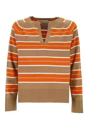PENNYBLACK Striped Cable-knit Sweater - Neutrals