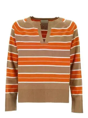 PENNYBLACK Striped Cable-knit Sweater - Neutrals