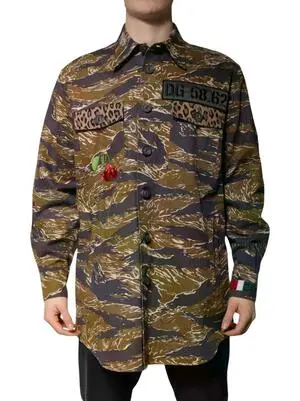 Dolce & Gabbana Tiger-stripe Leopard-print Jacket - Brown