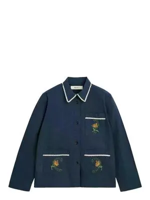 SKALL STUDIO Irma Lace-trim Embroidered Shirt - Blue