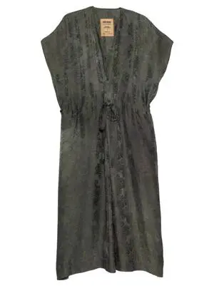 UMA WANG Jacquard-woven Drawstring-waist Dress - Green