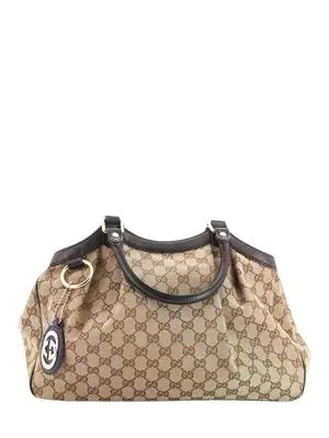 Gucci Sukey Gg Canvas With Leather Medium Tote Bag - Brown