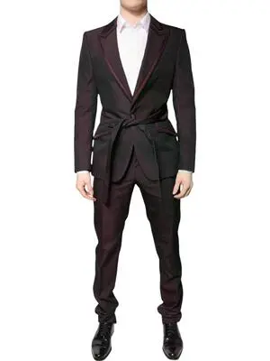 Dolce & Gabbana Satin-trimmed Belted Suit - Red