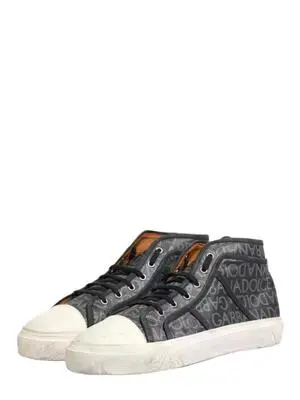 Dolce & Gabbana Logo-print Mid-top Sneakers - Black