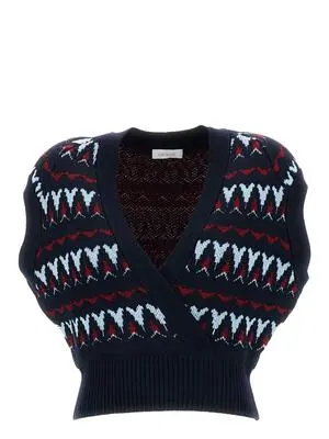 Rabanne V-neck Knit Vest - Multicolor