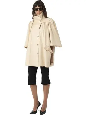 Arakii Pleated Frill Trench Coat - Sand