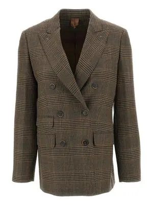 Max Mara Double-breasted Mouliné Wool Batavia Blazer - Multicolor