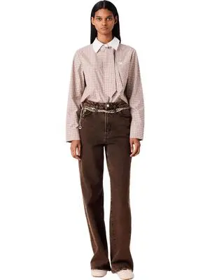 Maje Bootcut Jeans With Chain - Brown