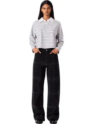 MAJE Wide-leg Rhinestone Jeans