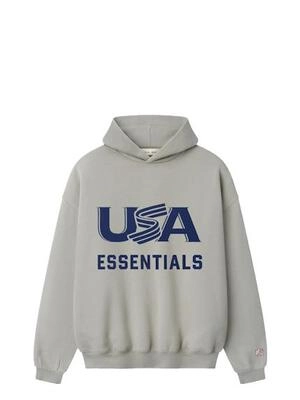 Fear Of God Essentials Usa Baseball Sport Hoodie - Seal