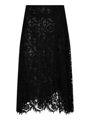 Fendi Black Lace Midi Skirt - Multicolor