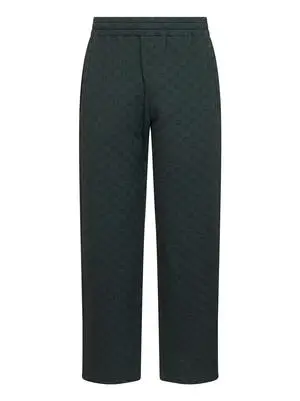Gucci Green Gg Monogram Straight-leg Trousers - Multicolor