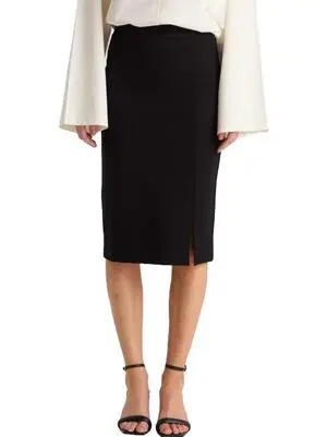 RESIDUS Leman Straight Jersey Midi Skirt - Black