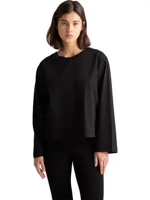 RESIDUS Thir Boxy Wide Sleeve Jersey Top Black