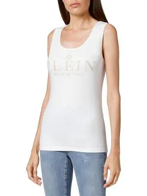 Philipp Plein Tank Top Iconic Plein - Cream