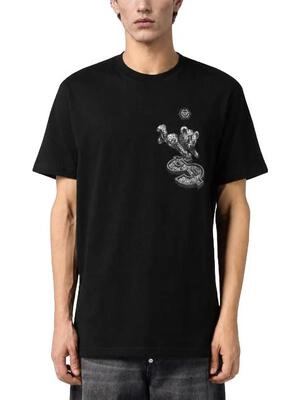 Philipp Plein Round Neck T-shirt Teddy Dollar Patch - Black