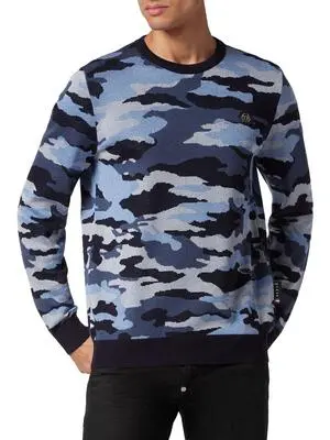 Philipp Plein Pullover Round Neck Love Men Navy