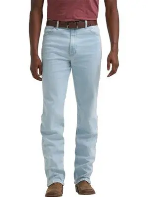 Wrangler Western Tough Lite Slim Fit Bootcut Jeans - Lightwash