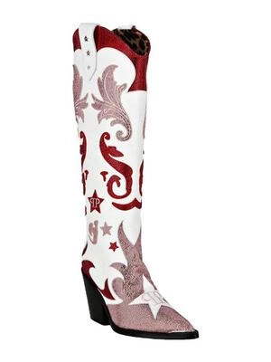 Philipp Plein Boots Mid Heels High Stars - Red