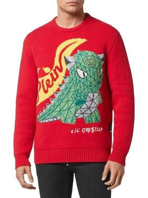 Philipp Plein Pullover Round Neck - Red
