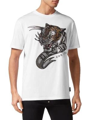 Philipp Plein T-shirt Round Neck Tattoo - White